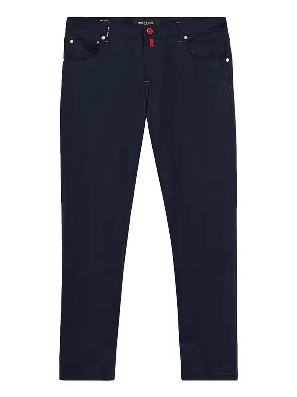 Kiton Wool Five-pocket Trousers - Blue