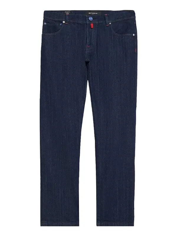 Kiton Dark Wash Straight-fit Jeans - Blue