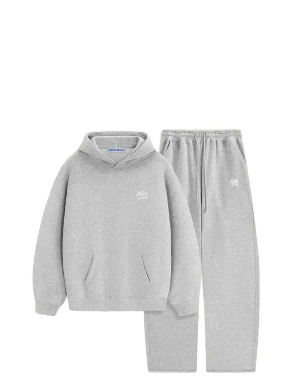 AELFRIC EDEN Cloud Essential Fleece Pullover Hoodie Super Baggy Set - Grey