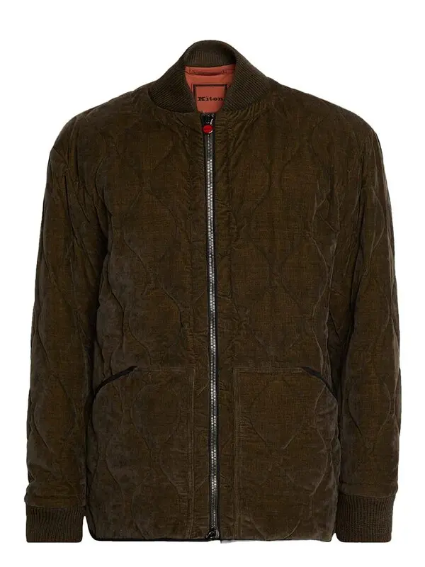 Kiton Quilted Bomber Jacket - Green