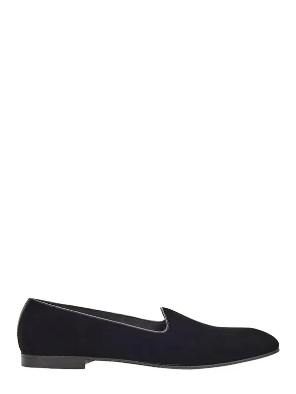Zegna Gala Textile Leather-trim Loafers - Black