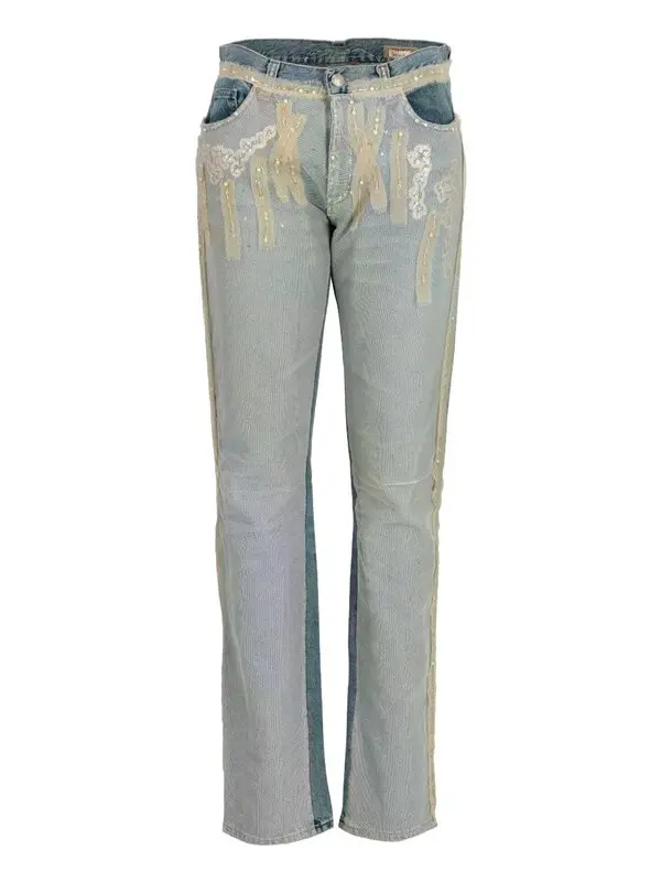 VOYAGE ET CIE Customised Embellished Jeans - Blue