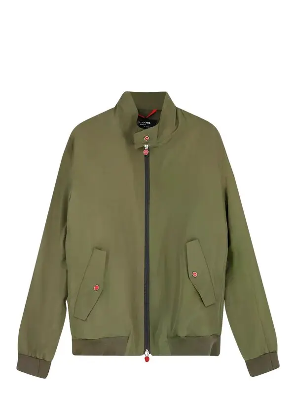 Kiton Rubberised-trim Jacket - Green