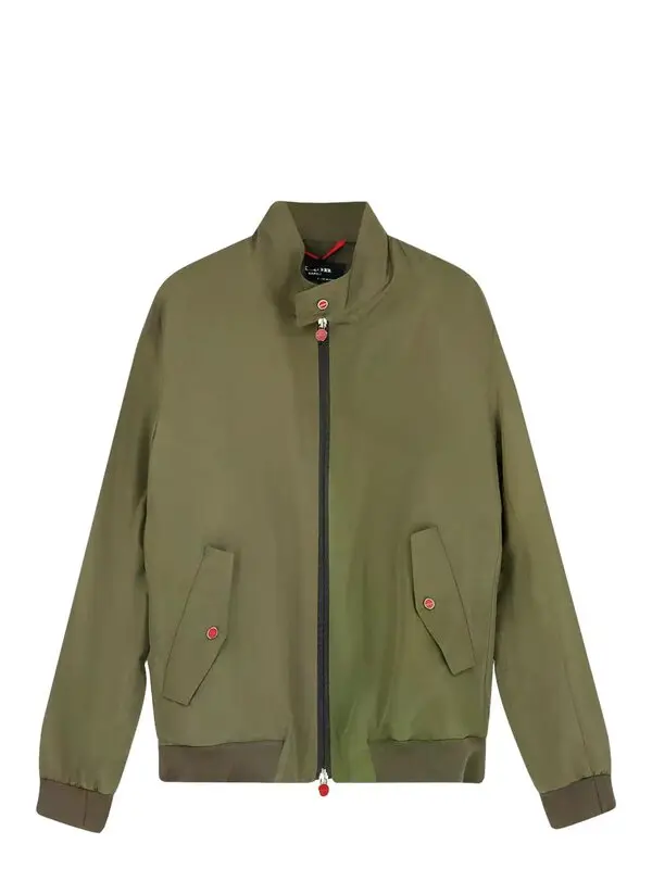 Kiton Rubberised-trim Jacket - Green