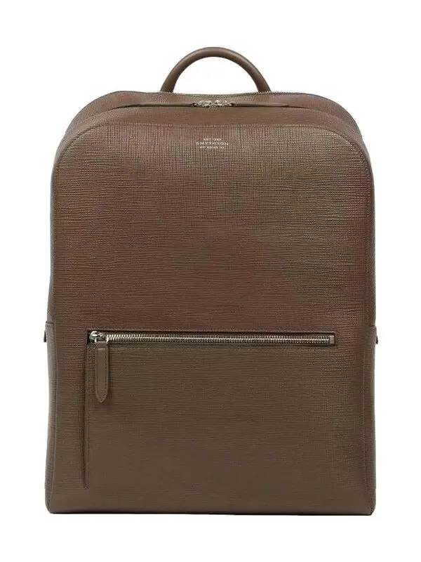 Smythson Panama Zip-around Leather Backpack - Brown