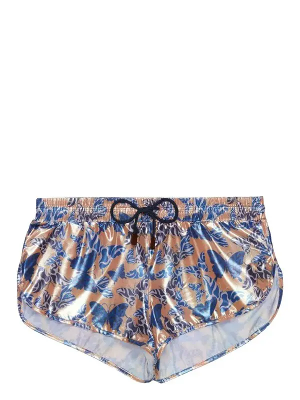Vilebrequin Graphic-print Drawstring Swim Shorts - Neutrals