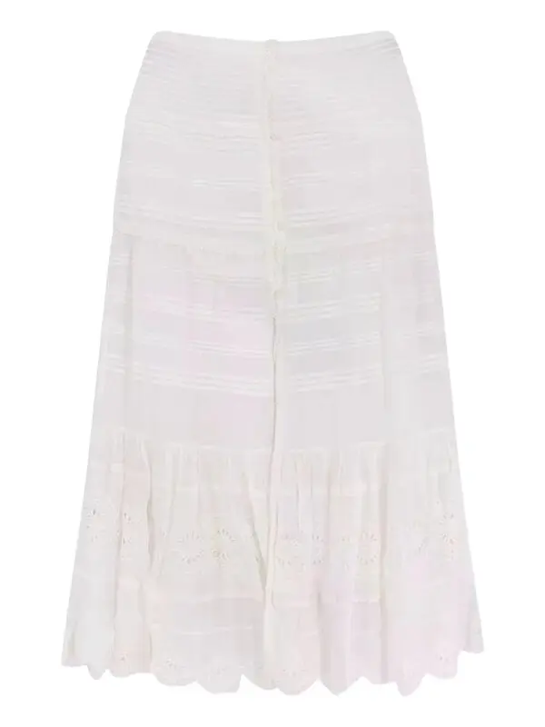 MARANT ETOILE Paoline Embroidered Midi Skirt - White