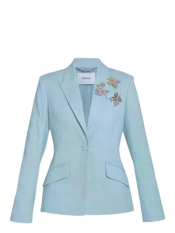 Erdem Embellished Single-breasted Blazer - Blue