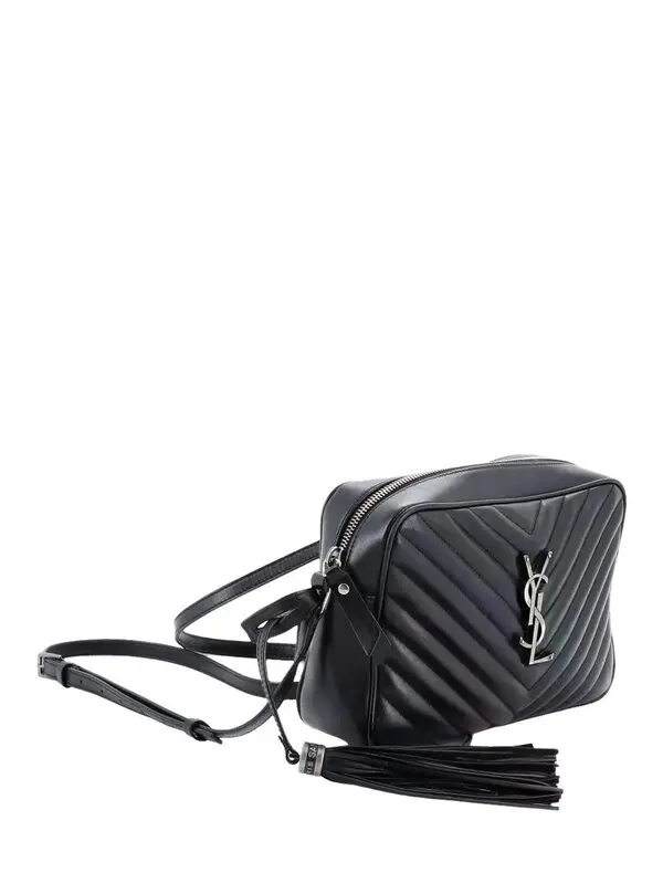 Saint Laurent Lou Camera Matelasse Chevron Leather Crossbody Bag - Black