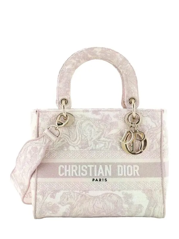Dior Lady D-lite Toile De Jouy Embroidered Tote Bag - Neutrals