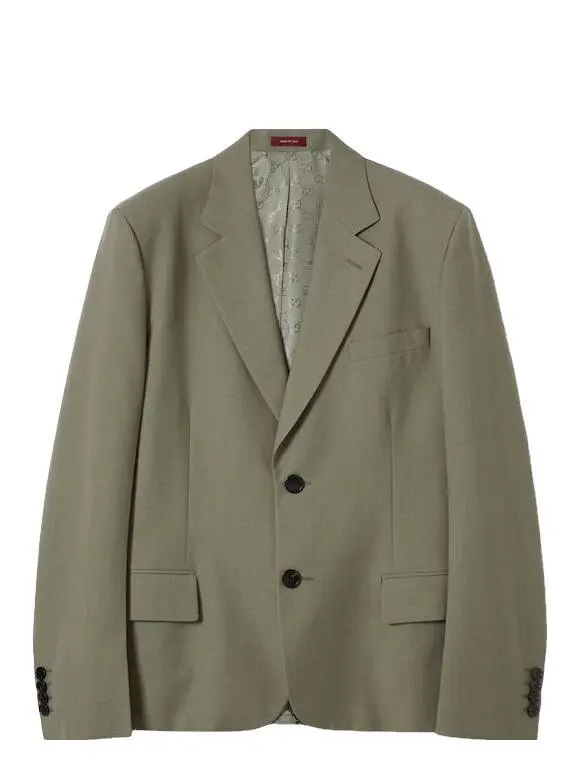Gucci Single-breasted Dry Wool Jacket - Green