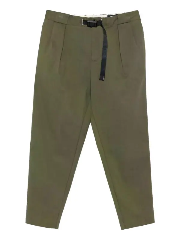 WHITE SAND Pleated Twill Straight-leg Trousers - Green