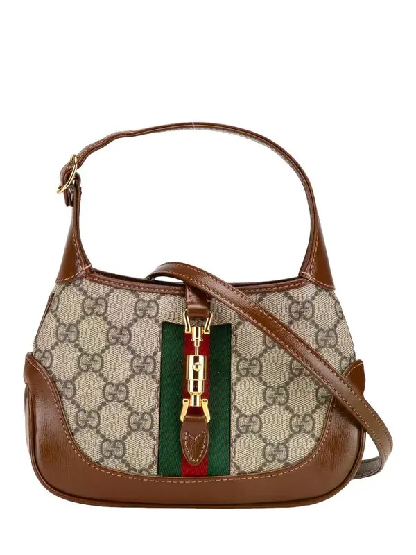 Gucci Mini Gg Supreme Jackie 1961 Crossbody Bag - Brown