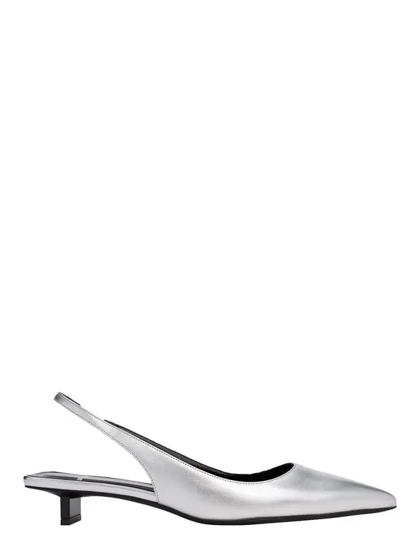 Pierre Hardy Stella Metallic Leather Slingback Pumps - Silver