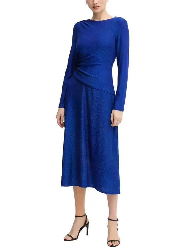 Joseph Ribkoff Long-sleeve Draped Midi Dress - Blue