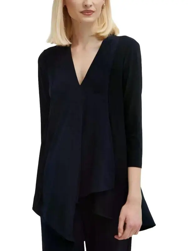 Joseph Ribkoff Layered V-neck Top - Blue