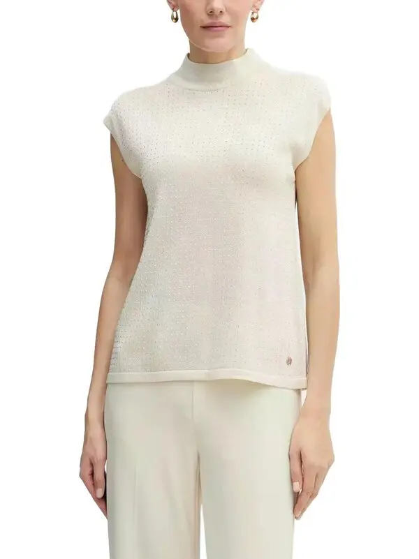 Joseph Ribkoff Embellished High-neck Top - Neutrals