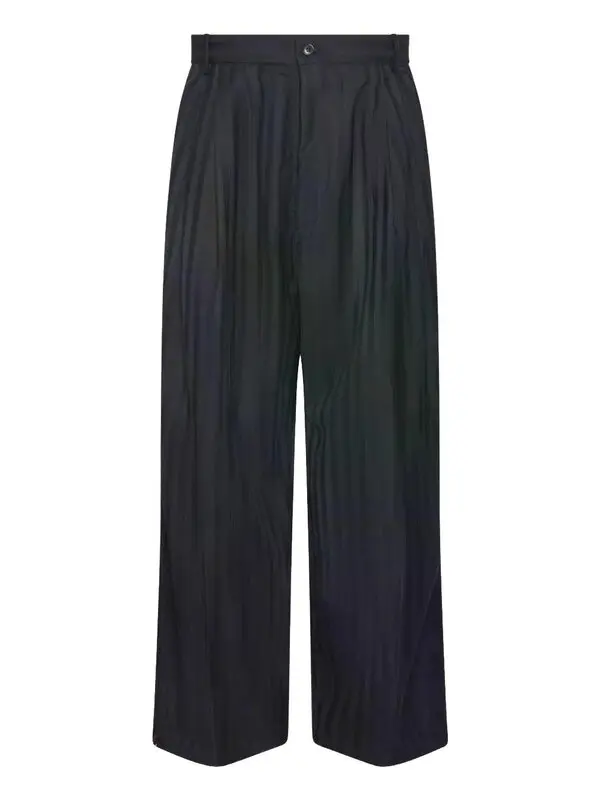 HED MAYNER Draped Striped Trousers - Black