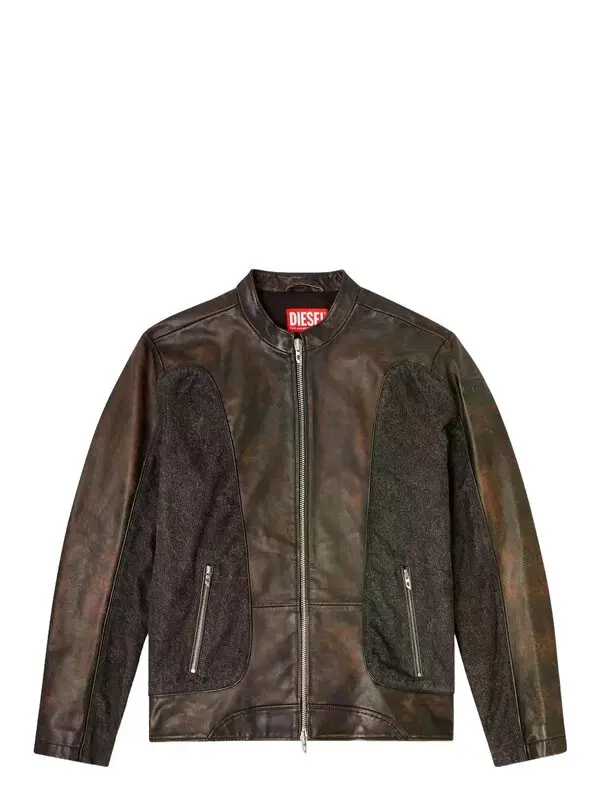 Diesel L-krill-dnm Paneled Jacket - Brown