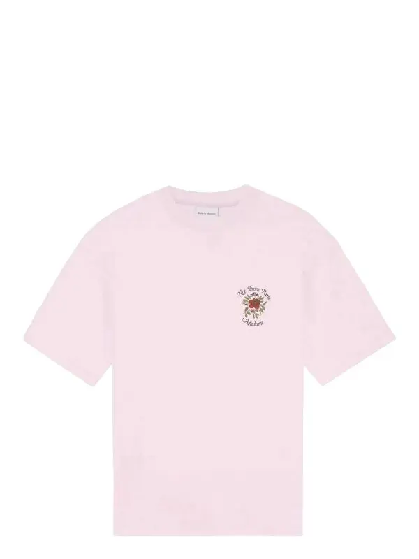 Drole De Monsieur Ribbed Rose-print T-shirt - Pink