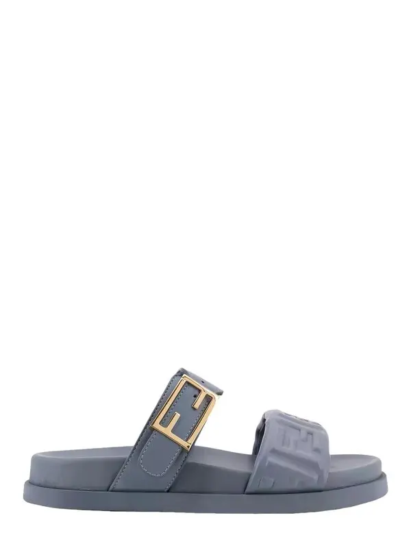 Fendi Embossed Logo Strap Sandals - Blue