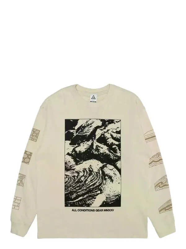Nike Graphic-print Long-sleeve T-shirt - Neutrals