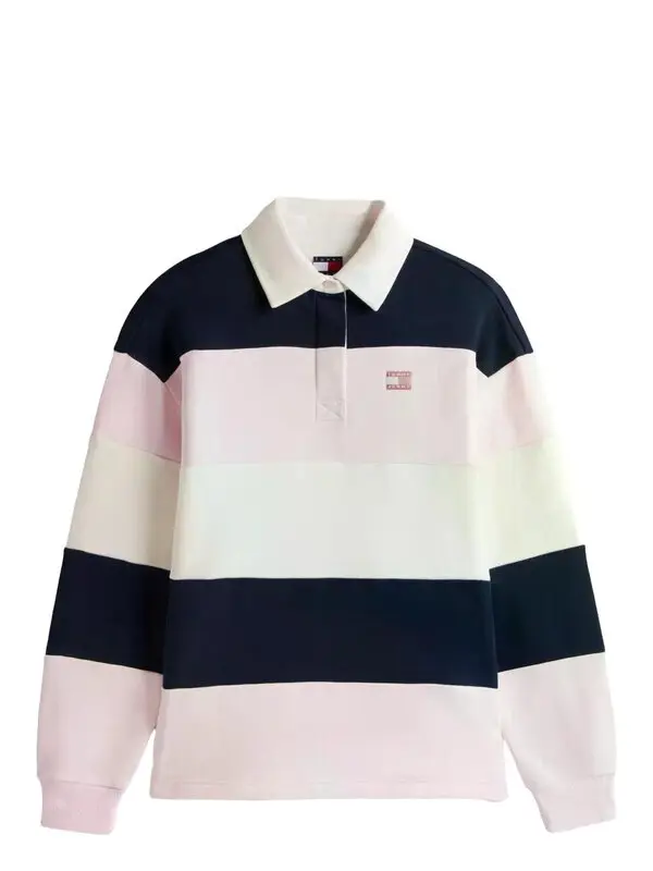 Tommy Hilfiger Striped Collared Polo Shirt - Pink