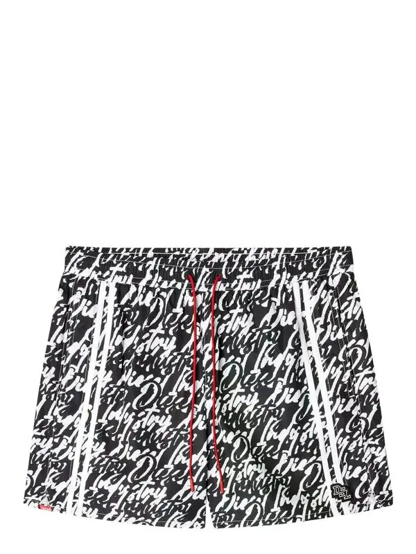 DIESEL® Side-stripe Swim Short - Black