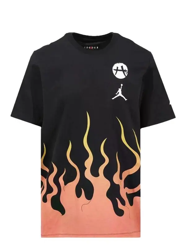 JORDAN X Rui Hachimura Flame-print Logo T-shirt - Black