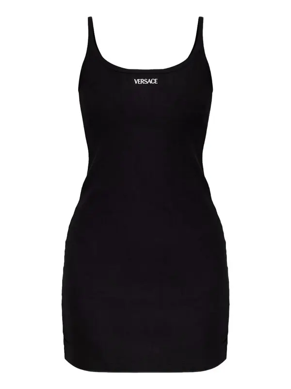 Versace Logo Mini Dress - Black