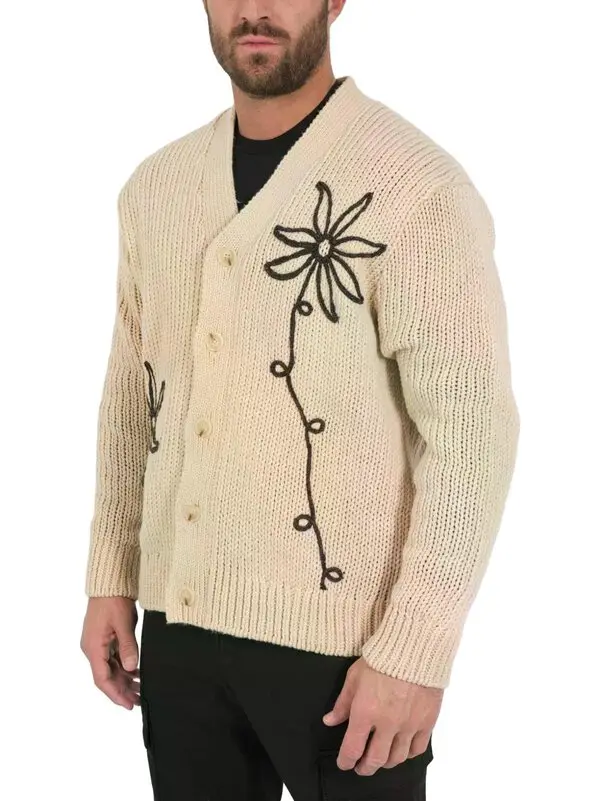 Nn07 Mika Floral-embroidered V-neck Jacket - Neutrals