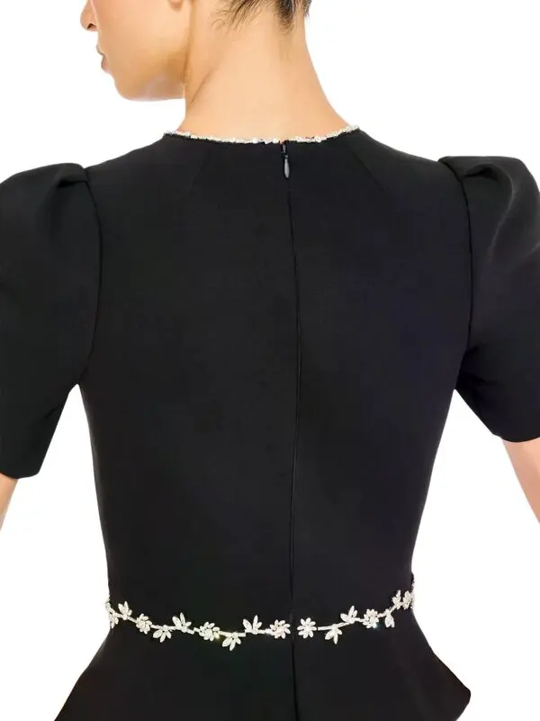 Jenny Packham Jules Floral-embellished Midi Dress - Black