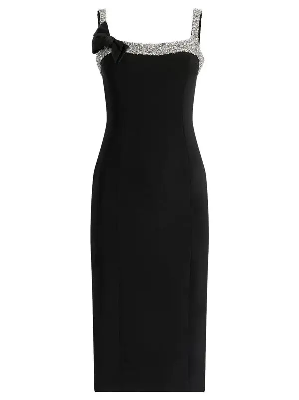 Jenny Packham Lucy Crystal-embellished Bow Midi Dress - Black