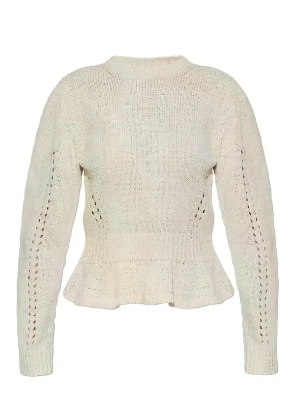 Ulla Johnson Peplum Puff-sleeve Sweater - Neutrals