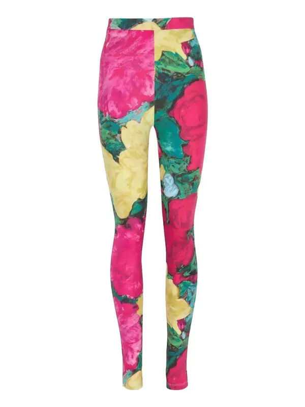 Balmain Floral-print Leggings - Pink