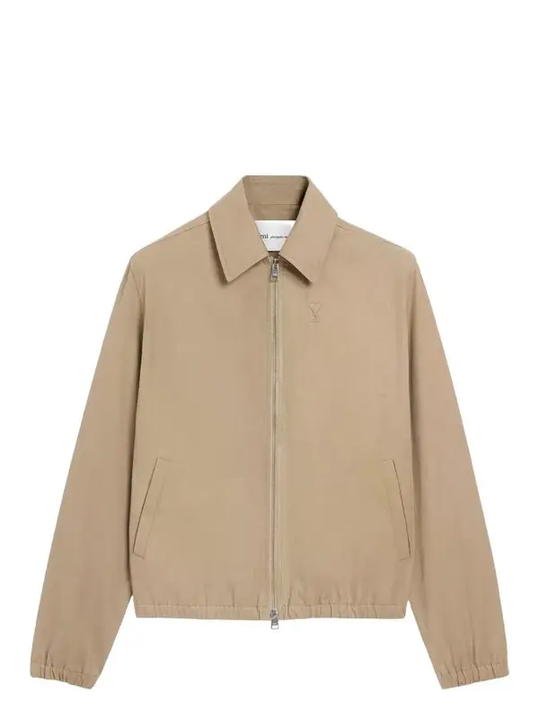 Ami Zipped Bomber Jacket - Neutrals