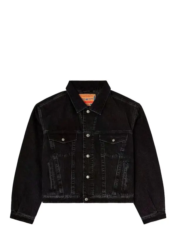 DIESEL® Corduroy-collar Denim Jacket - Black