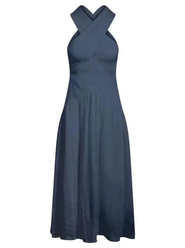 Merlette Zadie Crossover-strap Midi Dress - Blue