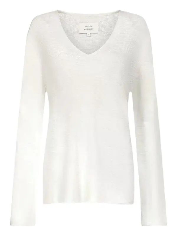 Loulou De Saison Long-sleeve V-neck Sweater - Neutrals