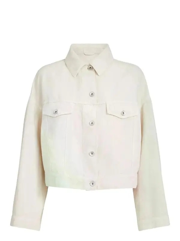 Brunello Cucinelli Button-up Jacket With Monili Embellishments - White