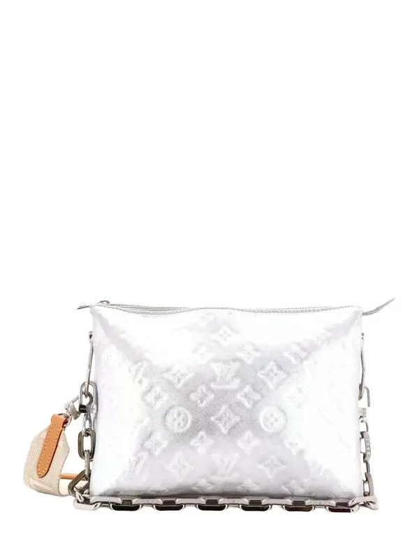 LOUIS VUITTON Coussin Pm Crossbody Bag Monogram Embossed Lambskin - Silver