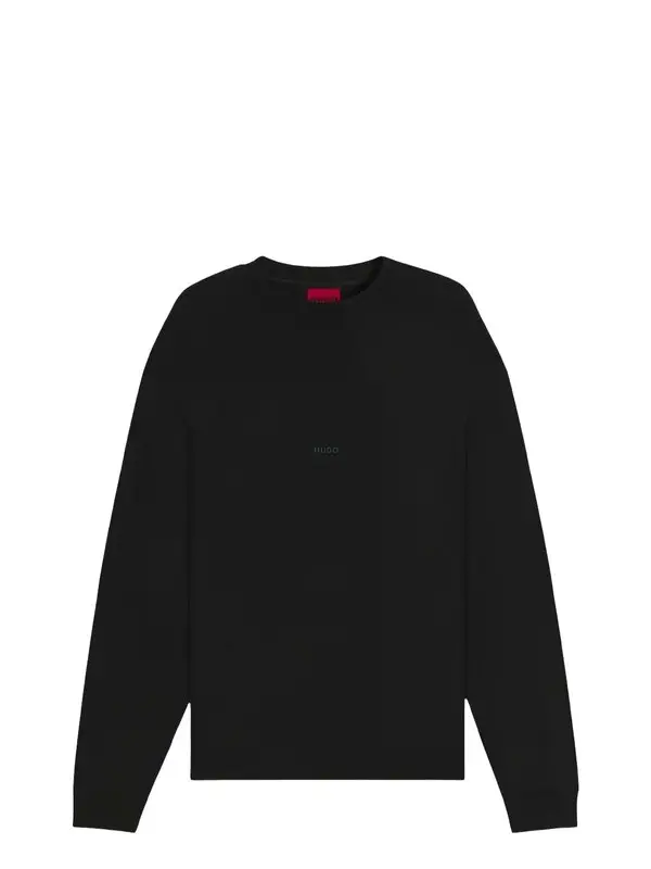 Hugo Damaze Logo Crew-neck Sweatshirt - Black