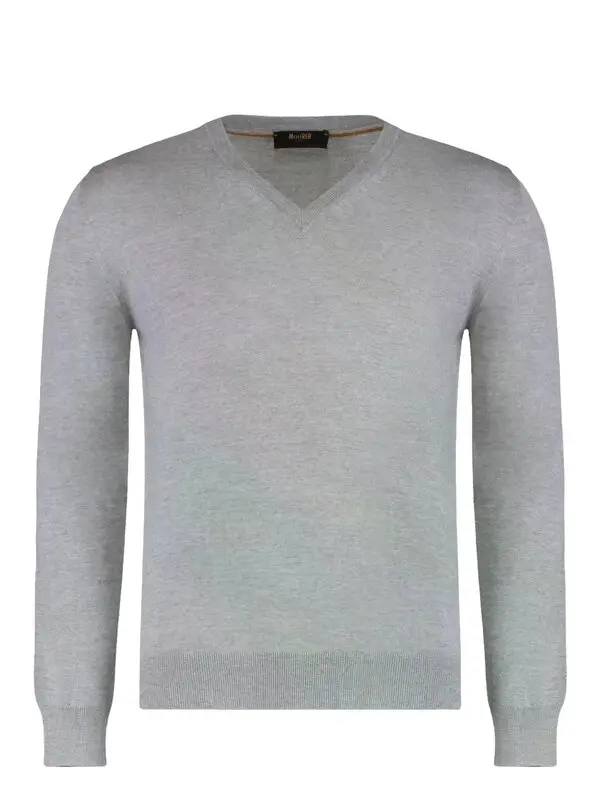 MOORER Cantoni V-neck Sweater - Grey