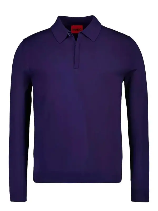 Hugo Long-sleeve Polo Shirt - Purple