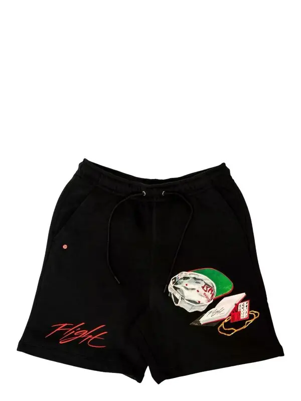 JORDAN X Jacob Rochester Flight Artist Series Fleece Track Shorts - Black