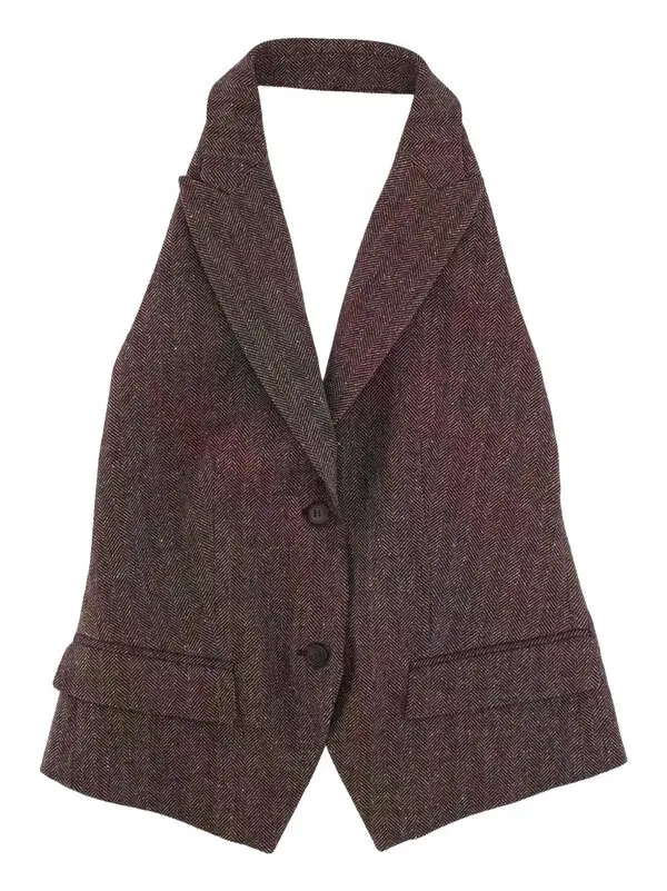 Lorena Antoniazzi Herringbone Collared Jacket - Brown