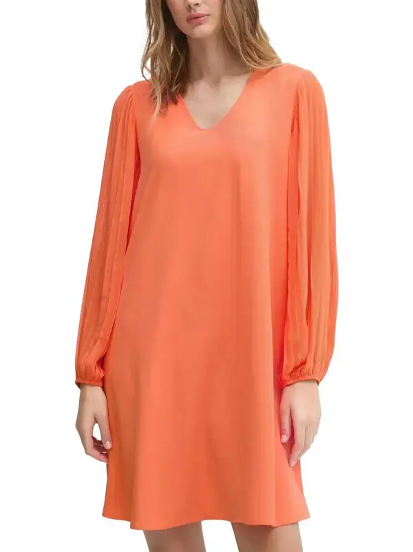 Joseph Ribkoff V-neck Mini Dress - Orange