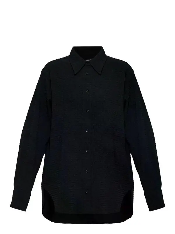 Hunza G Oversized Seersucker Shirt - Black