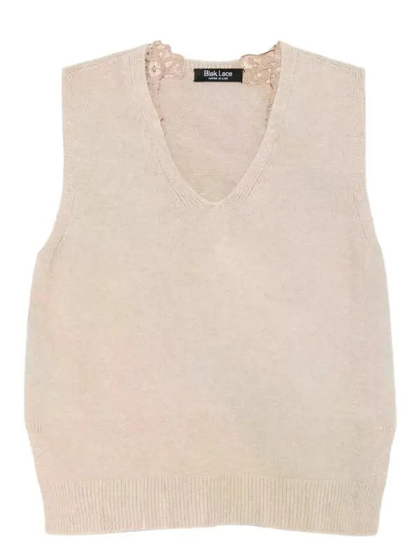 BLAKLACE Sleeveless Knitted Top - Neutrals