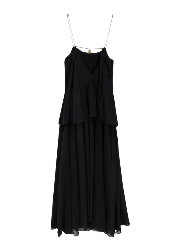 Chloé Tiered Maxi Dress - Black